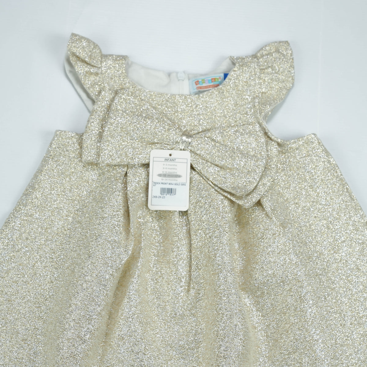 FROCK FRONT BOW GOLD INFANT – MomYom