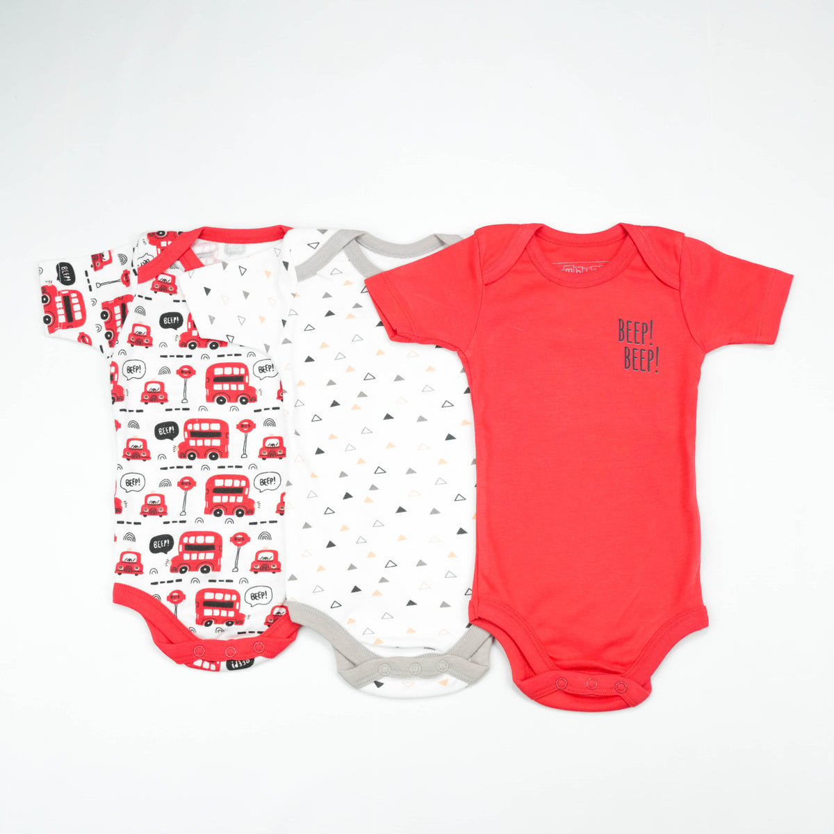 BODY SUIT PK3 6-12M RED BUS – MomYom